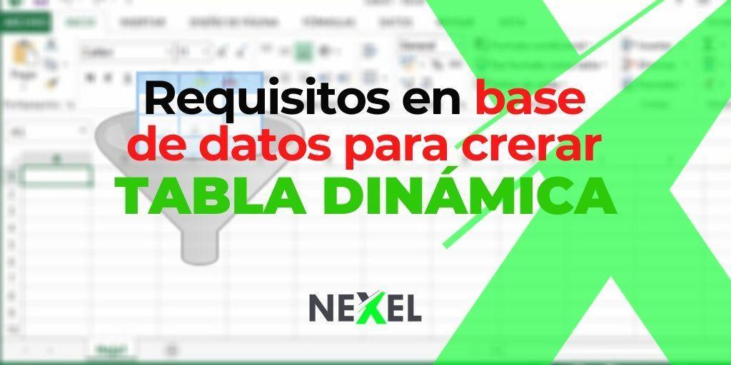⊳ Requisitos para crear la TABLA DINÁMICA PERFECTA - NEXEL